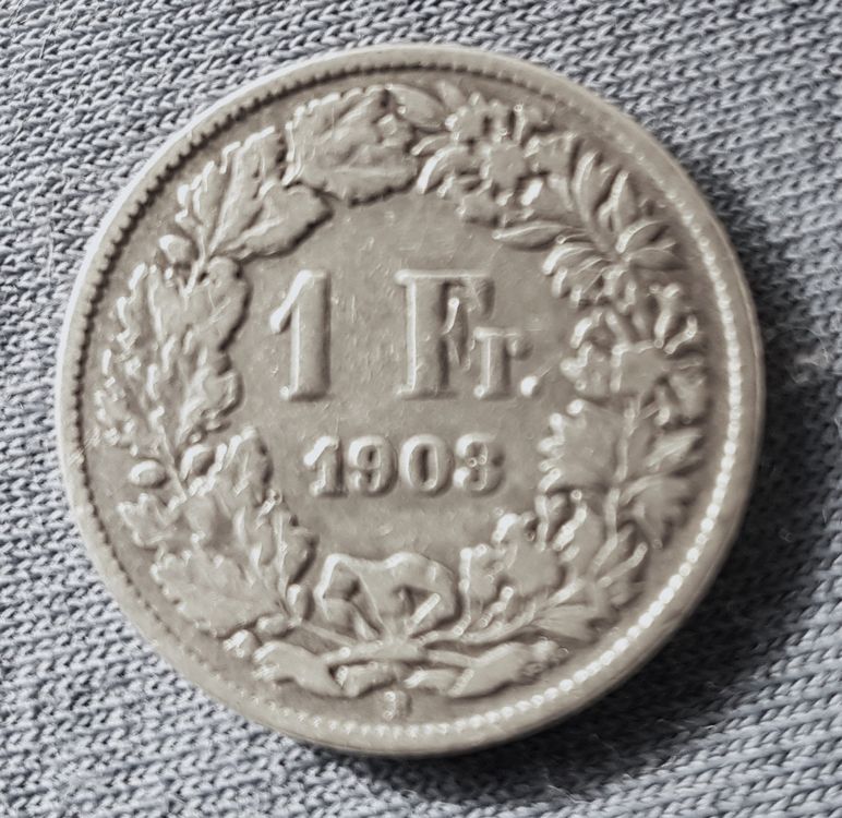 1 Franken 1903 uralte sehr rare Silbermünze ab nur 1 Fr !!! | Kaufen auf Ricardo