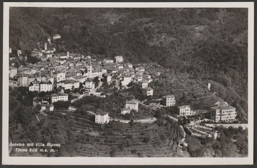 AK TI, 16.II.39: SONVICO, Villa Riposo, Luftbild Alpar Bern (Gebraucht ...
