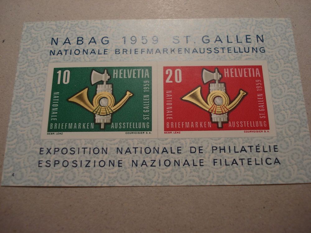 Block NABAG 1959 St Gallen. ** (Gebraucht) in Niederwil AG für CHF 2.4 ...