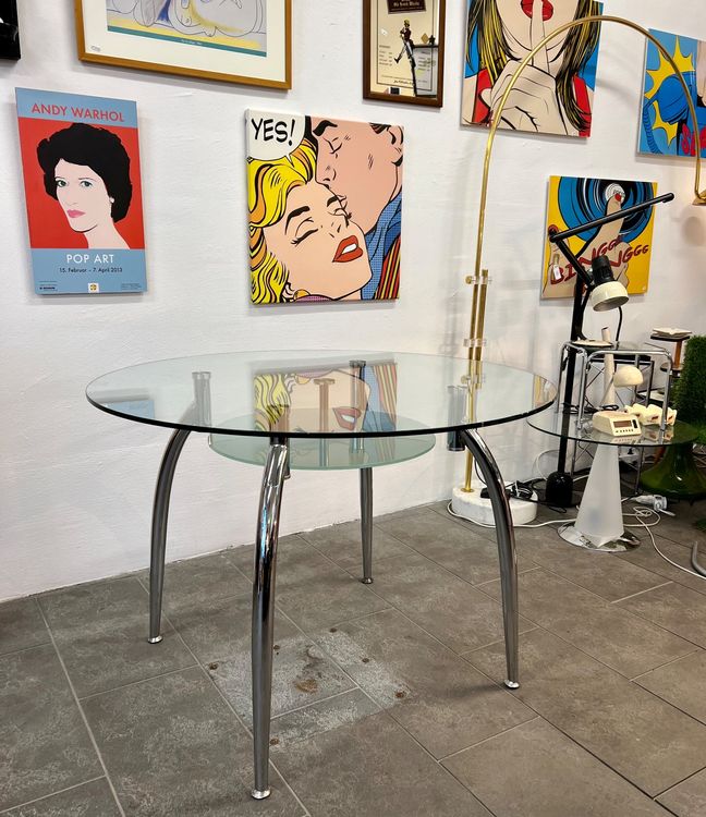 90 Jahre Designer Glastisch Runder Esstisch (Gebraucht) in Reigoldswil ...