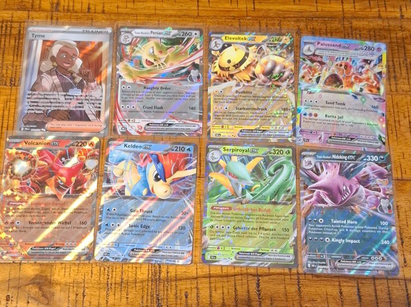 Pokémon - 8 seltene Pokémonkarten - EX, Tera- und Full Art (Neu (gemäss ...