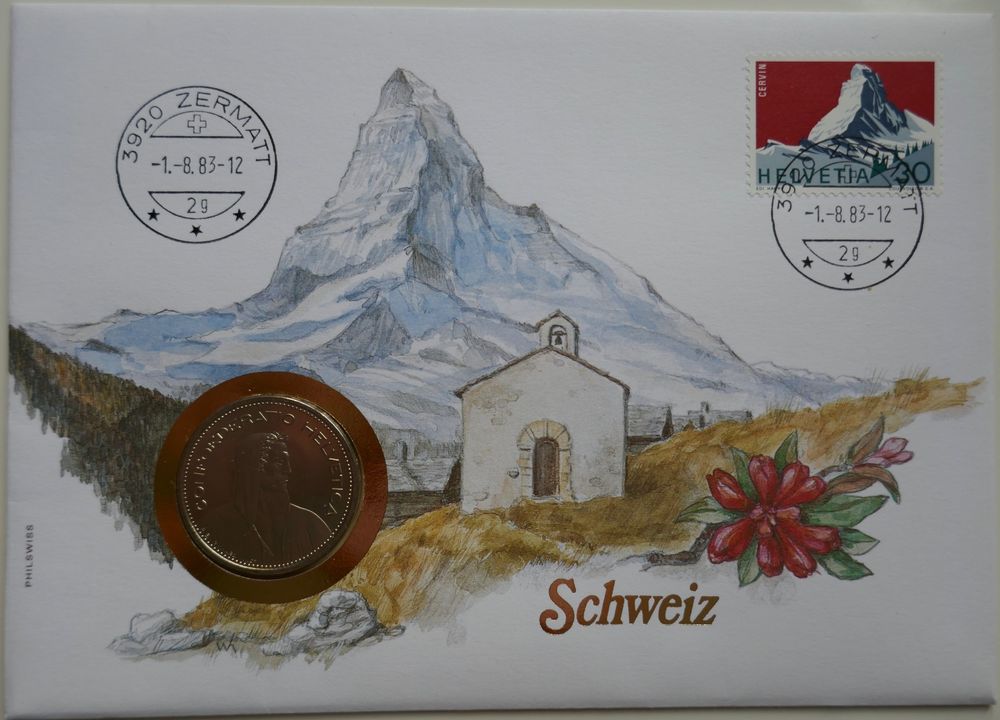 Numisbrief Schweizer Berge mit Fünfliber | Kaufen auf Ricardo
