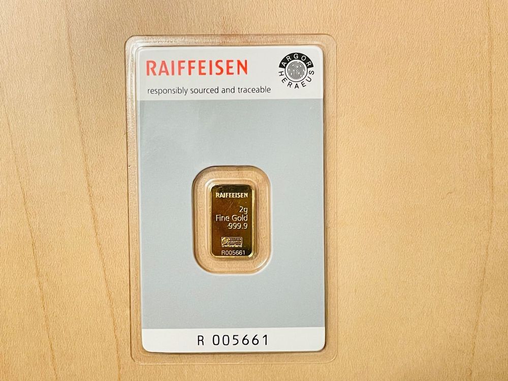 2g Raiffeisen mit Hologramm / Argor-Heraeus - Nr. 5661 (Neu und originalverpackt) in Weinfelden ...