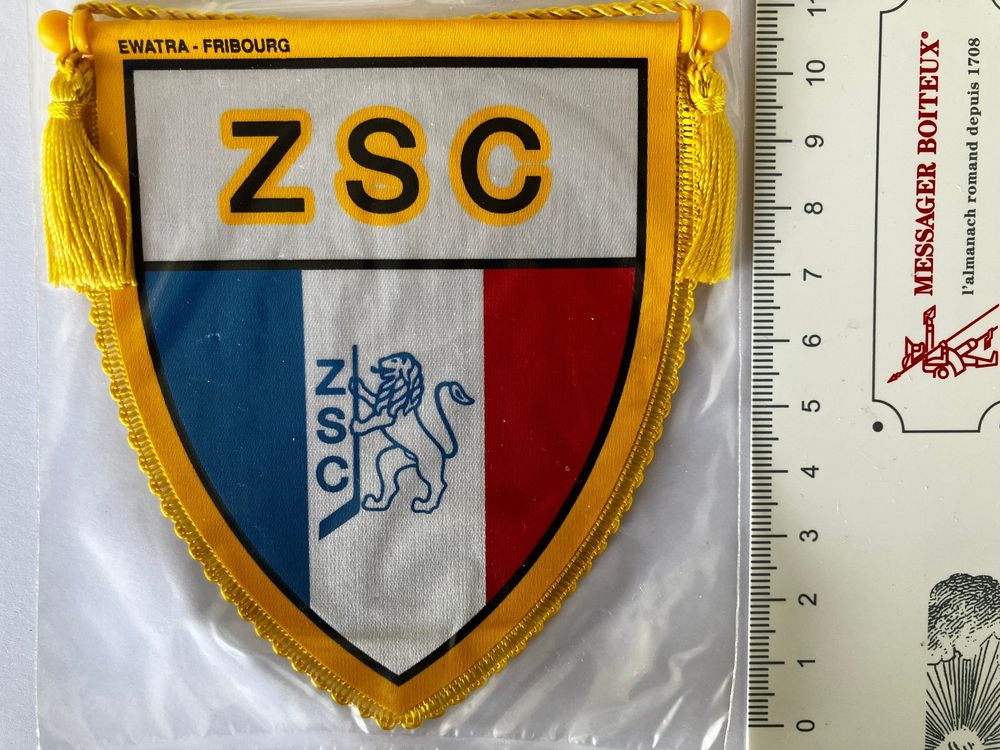 Vintage Fanion/Wimpel ZSC / ZÜRCHER SCHLITTSCHUH-CLUB (Neuf avec ...