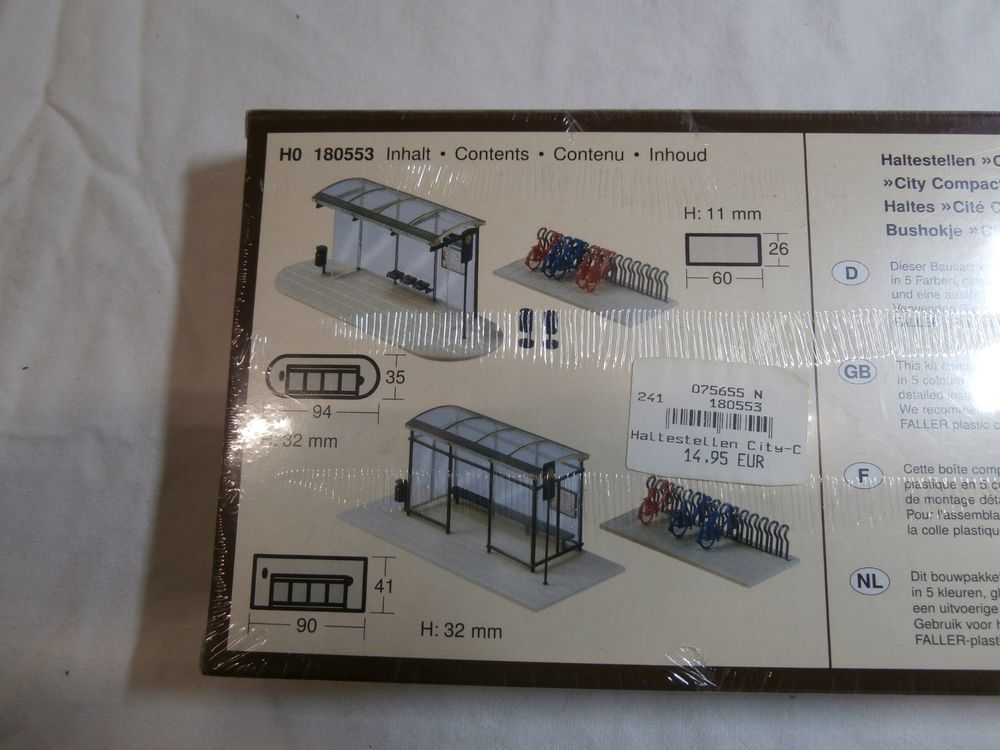 Faller HO 180553 Haltestellen City Compact B.satz Neu in OVP (Neu ...