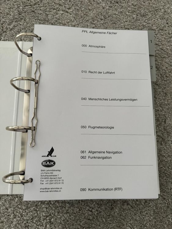 PPL(A) Flugschein BAK Sammelordner inkl e-training Lizenz (Gebraucht ...