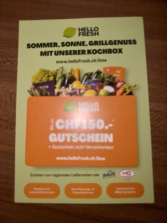 Gutschein Hello Fresh (Neu und originalverpackt) in Schaffhausen für CHF 150 – mit Lieferung auf ...