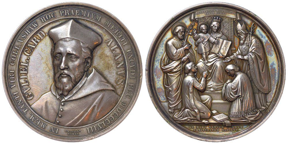 b- Rom, Pius IX., Silbermedaille 1858, Guglielmus Alanus (Usato) a ...