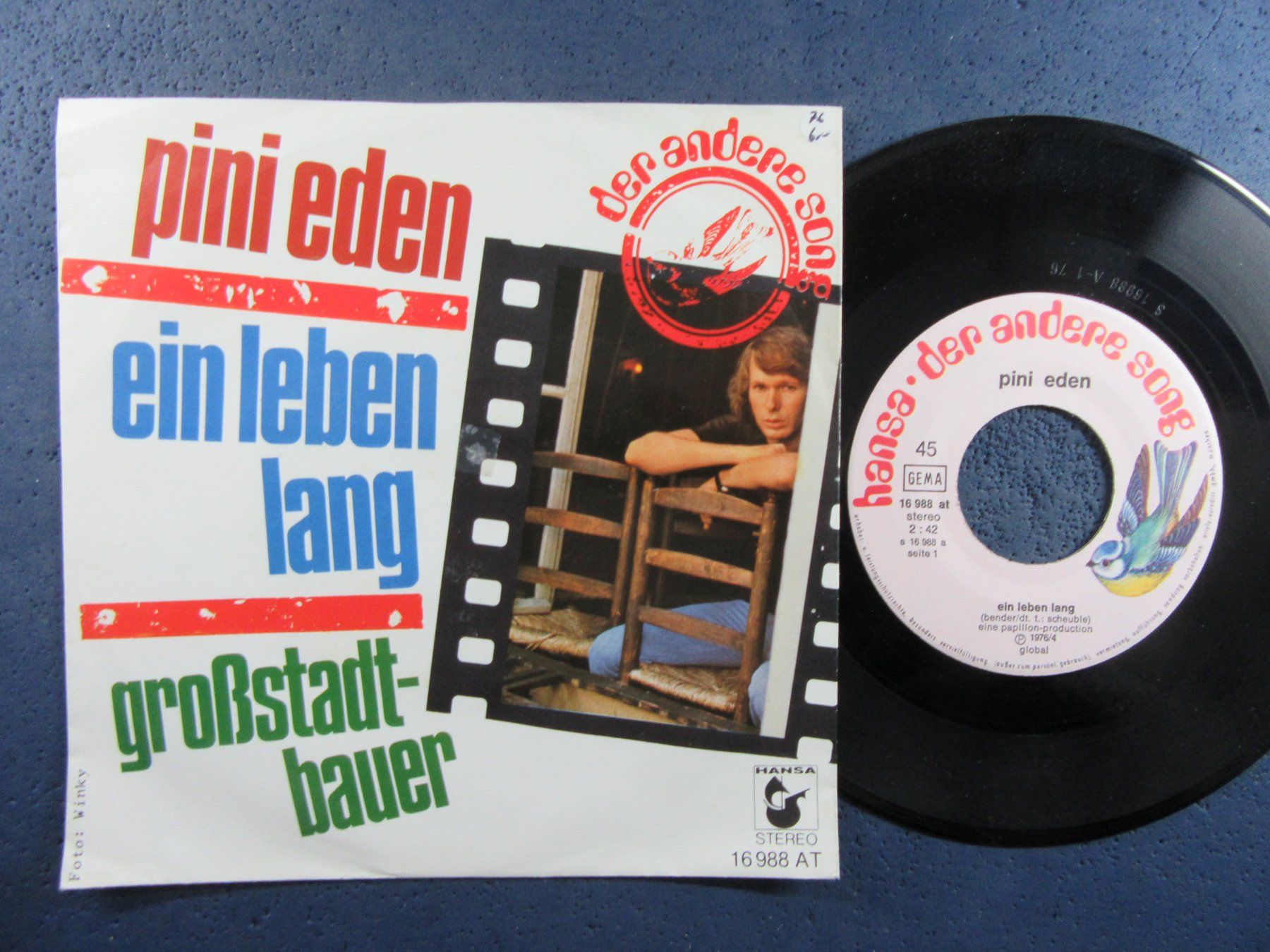 PINI EDEN 7"SINGEL 45T EIN LEBEN LANG/GROSSSTADT-BAUER (Gebraucht) in ...