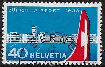 1953 Flughafen Kloten Nr. 313 BERNE ET Halbmond-o top ab 1.- (Gebraucht) in Zürich für CHF 3 ...