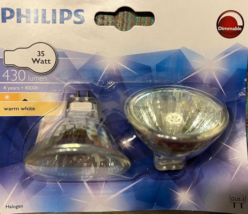 Halogenlampen Philips GU5.3 35Watt warmweiss (Neu und originalverpackt ...