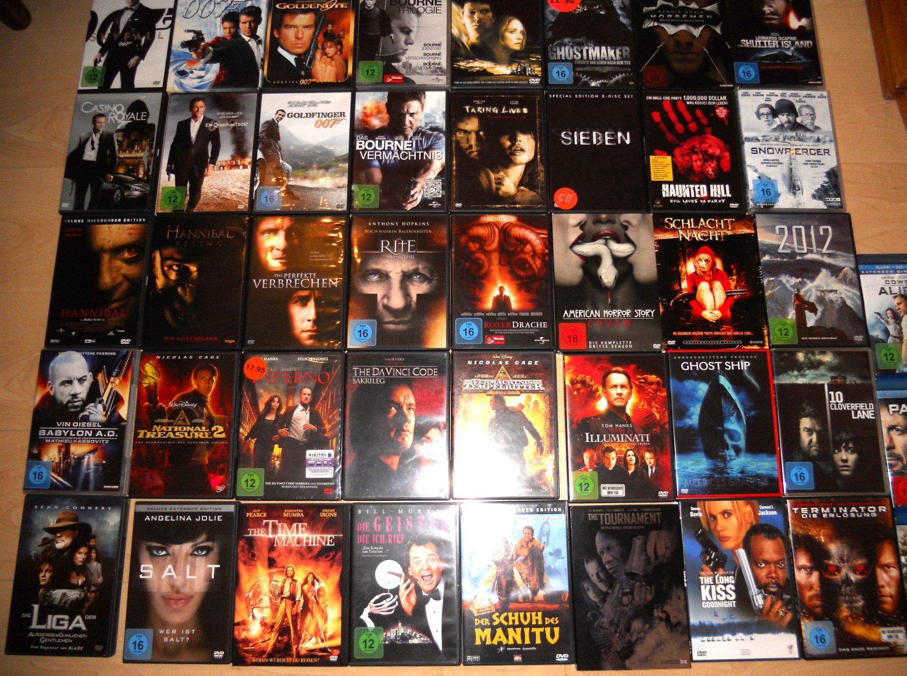 Ca. 40 Stück DVD + 3 Blue Ray Filme, Action, Horror, Agenten (Gebraucht ...