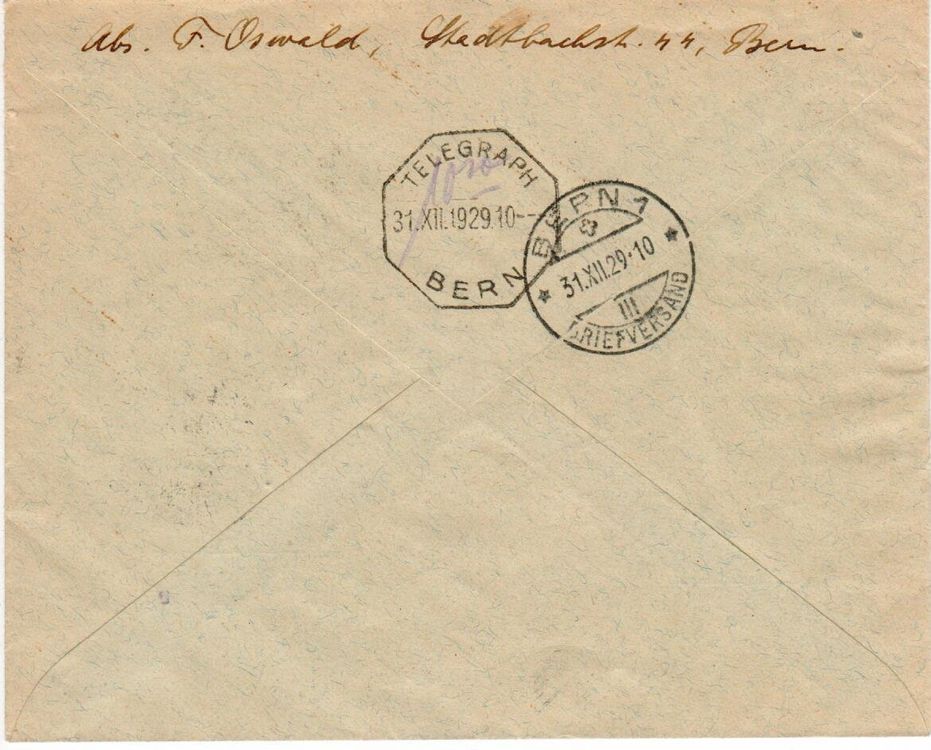Express Bern 1929 mit 6er Block PJ 1929 - Telegraph Bern (Gebraucht) in ...