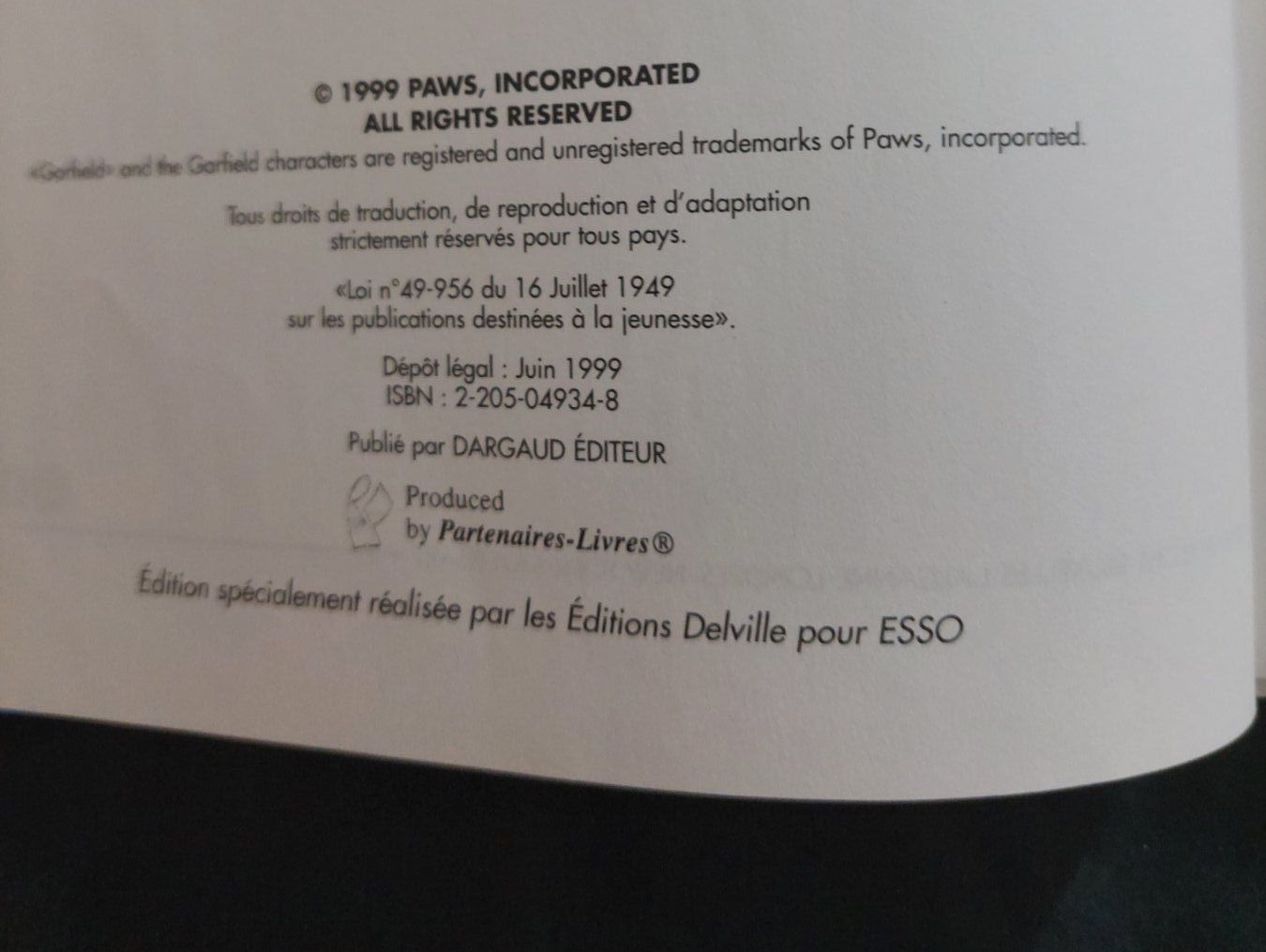 Garfield Se Jette à L'Eau EO 1999 BE+ (D'occasion) à Genève pour CHF 4 ...