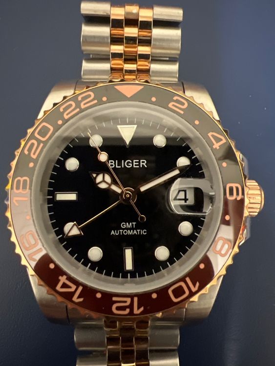 BLIGER GMT Automatik Armbanduhr bicolor stahl gold | Kaufen auf Ricardo