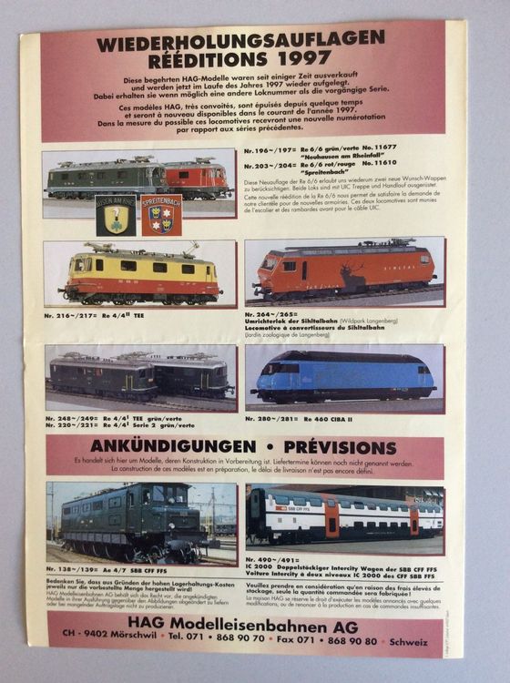 HAG Info 1997 150 Jahre Schweizer Bahnen (Gebraucht) in Luzern für CHF 1 – mit Lieferung auf ...