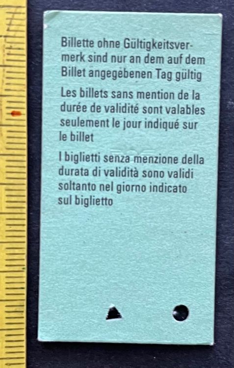 Baden Zürich Flughafen via Zürich/ Billett 1984 (Gebraucht) in Wabern für CHF 1.5 – mit ...