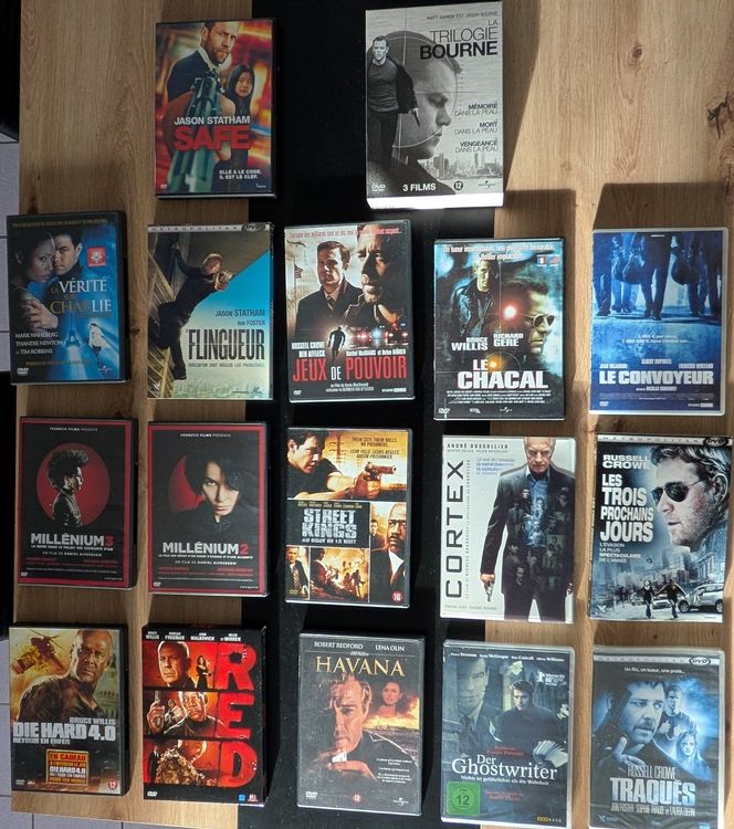 Lot de -19- DVD de films d'action et/ou thrillers (D'occasion) à ...