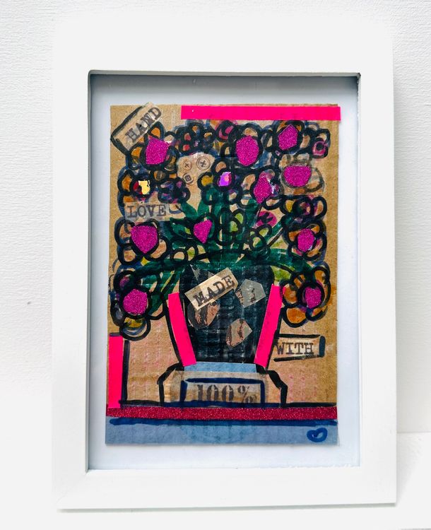 🟢 Art brut, collage mixed media, Pop Art, Outsider-Kunst (Neuf avec ...