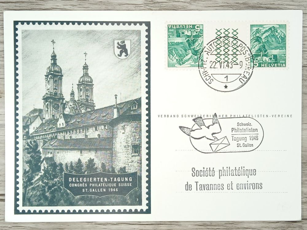 TR10 Carte Postale + Timbre Suisse 1943 (Gebraucht) in Cousset für CHF ...