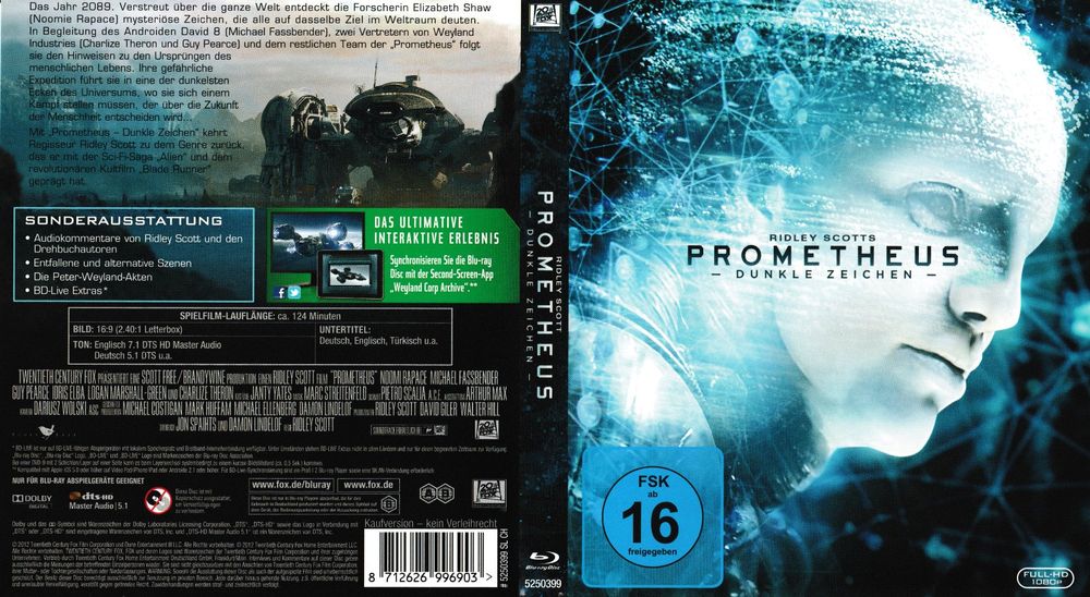 Blu-Ray - Prometheus – Dunkle Zeichen (Gebraucht) in Langnau am Albis für CHF 0.8 – mit ...