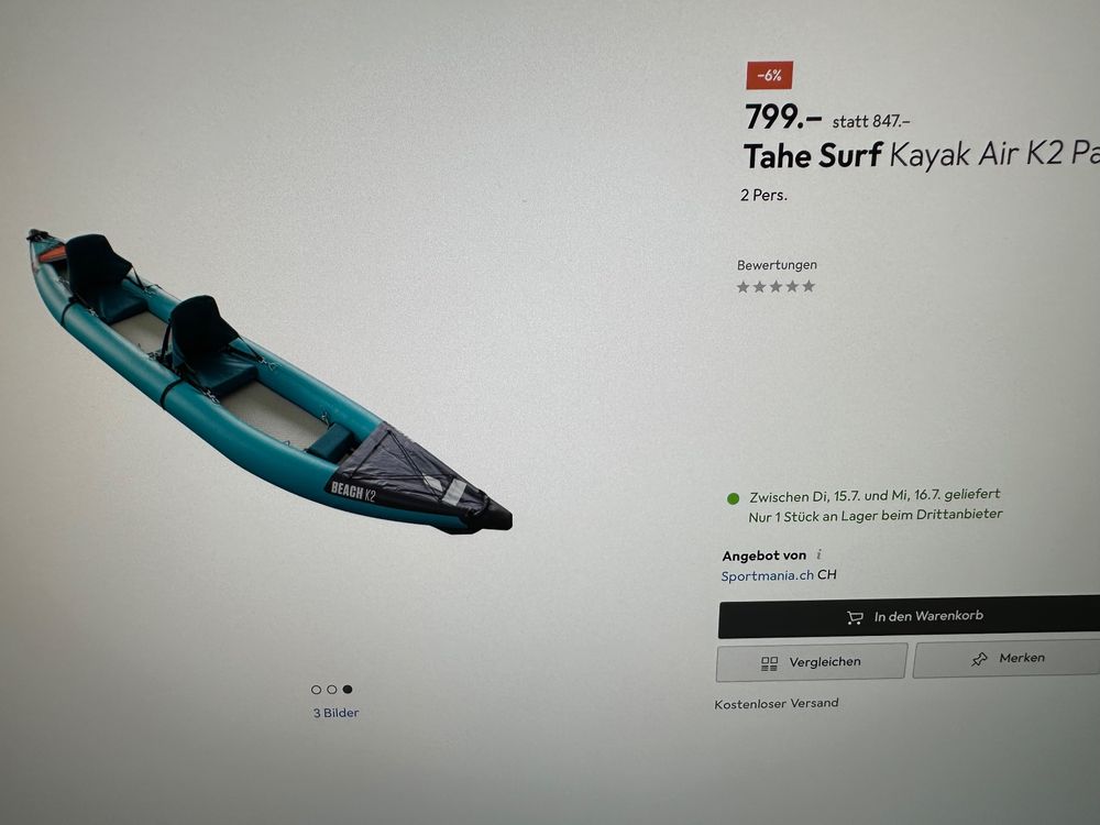 Kajak BIC-Tahe Inflatable Beach K2 Pack , NP CHF 800 (Neuf (Voir description)) à Uetikon am See ...