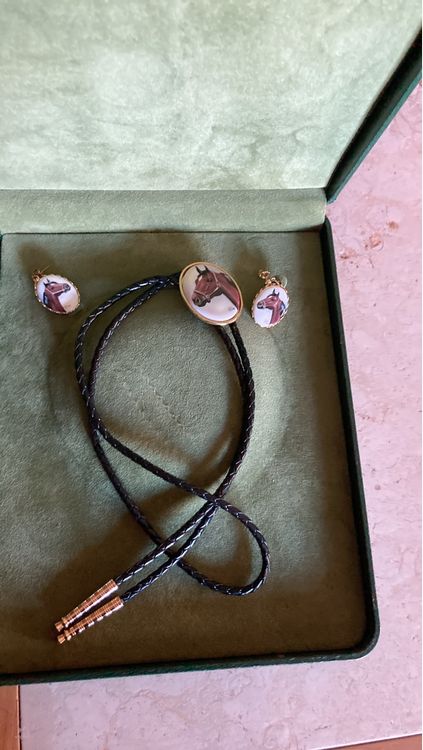 Ensemble Bolo Tie et Boucles d'Oreilles Cheval (Neuf (Voir description ...