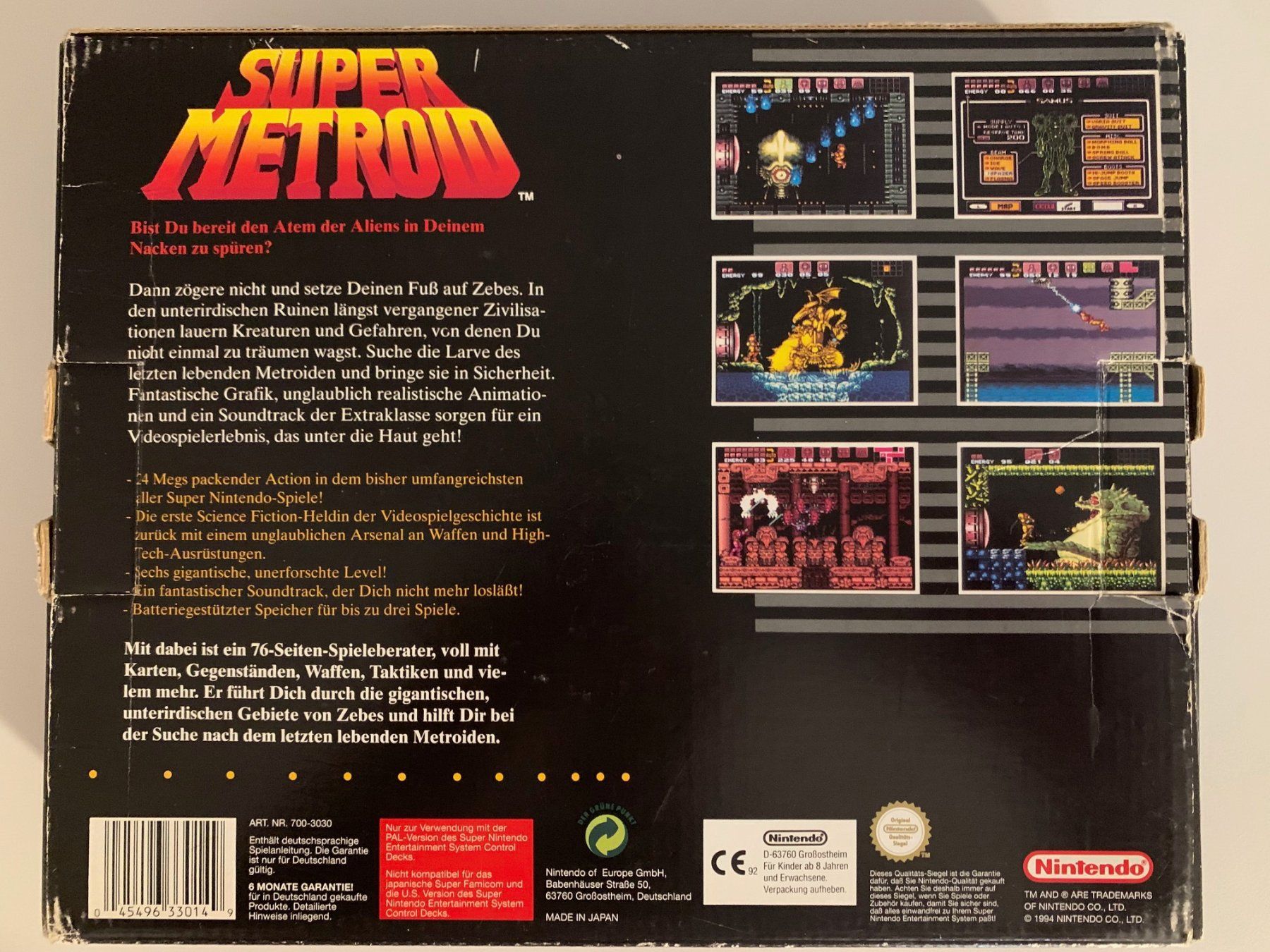 Super Metroid - Super Nintendo - SNES - Big Box - Komplett! (Gebraucht ...