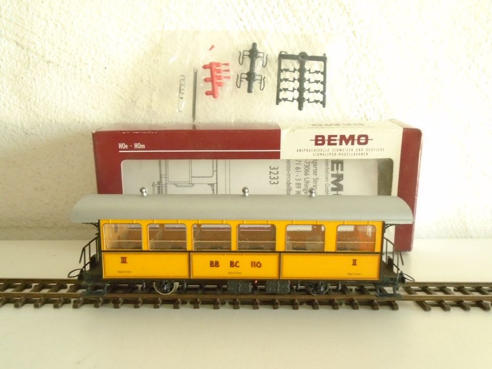Bemo H0m: RhB-Personenwagen BC 110 "Il Mesolcines" gelb, OVP | Kaufen ...
