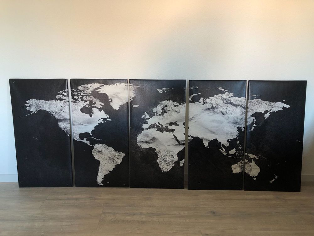 Weltkarte Leinwand Wandbild 5 teilig | Kaufen auf Ricardo
