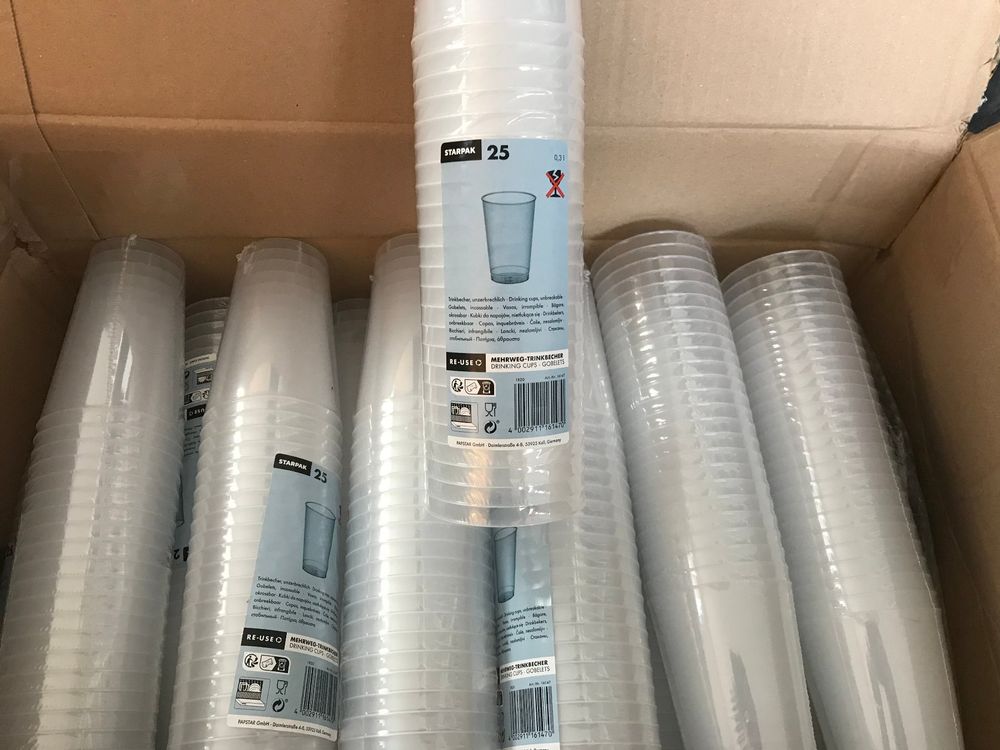 7 Packungen Trinkbecher Papstar, Mehrweg, 0,3 l, Ø 78 x H 1 (Neu ...