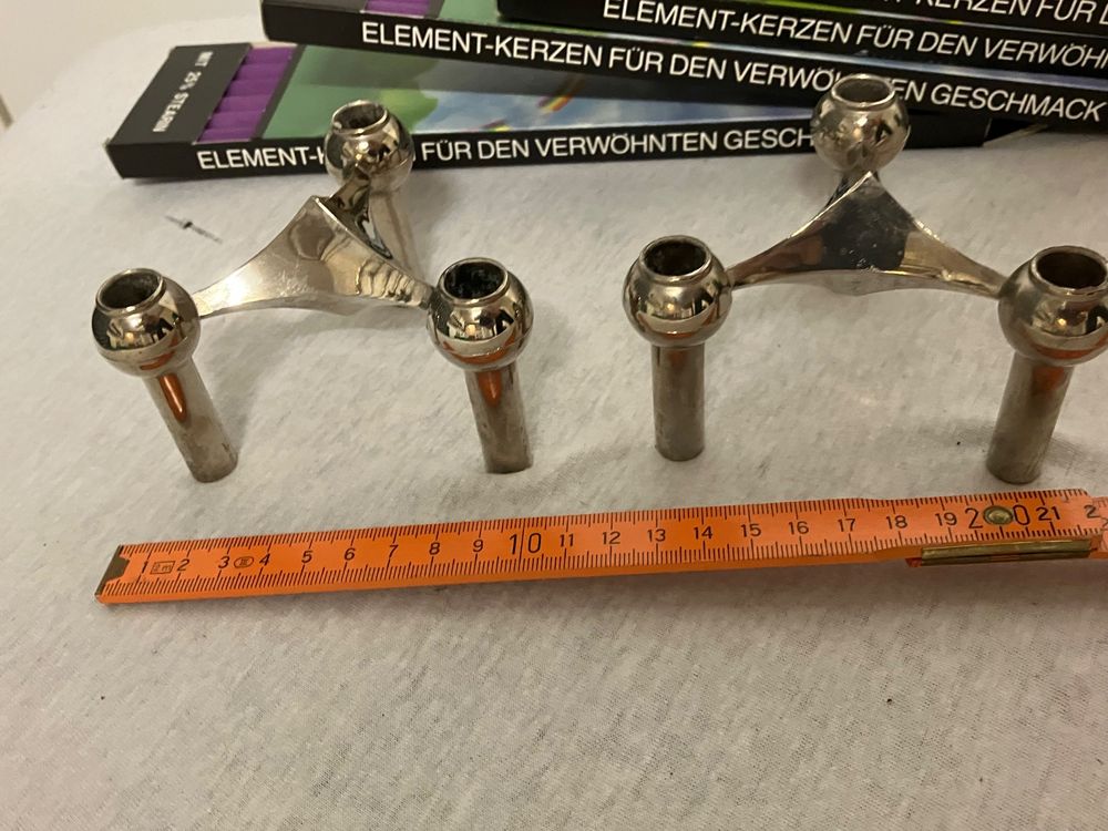 2 Kerzenhalter, Original Stoff Nagel, Metall mit 36 Kerzen (Gebraucht) in Pfäffikon ZH für CHF ...