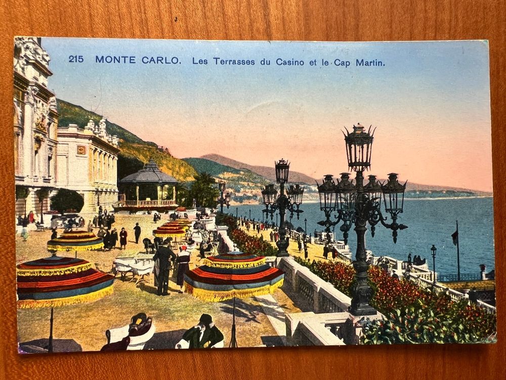 AK, Monte Carlo, Monaco, 4 Briefmarken, 2 Poststempel 1932 (Gebraucht ...