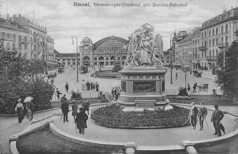 Basel, Strassburger Denkmal, Hauptbahnhof, belebt | Kaufen auf Ricardo