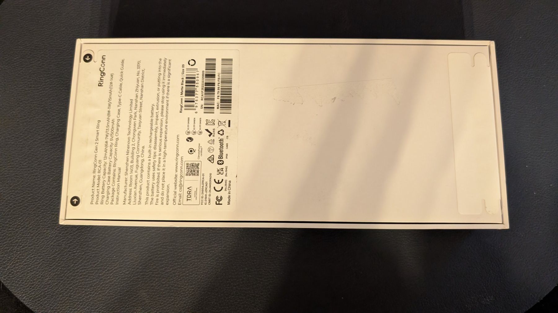 RINGCONN Smart Ring Gen 2 NEU UND UNGEÖFFNET (Neu und originalverpackt ...