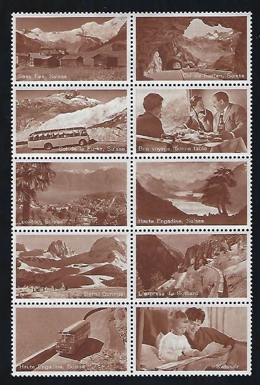 Vignetten schöne Schweiz, Braun Block (Gebraucht) in PRANGINS für CHF 2 ...