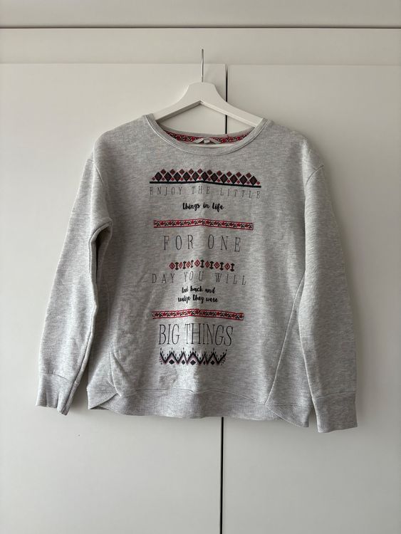 Sweat-shirt gris "Enjoy the little things" (D'occasion) à Montreux pour ...