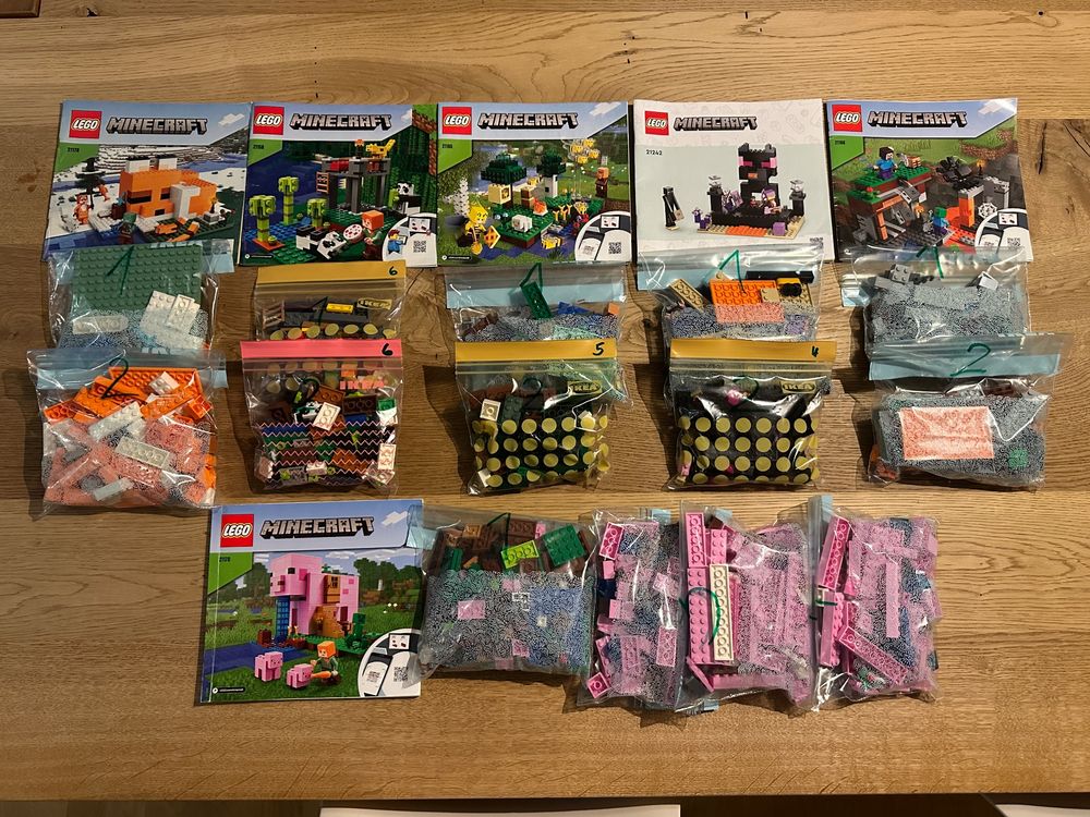 LEGO Minecraft Set, 6 Modelle, !!!100% VOLLSTÄNDIG!!! (Gebraucht) in ...
