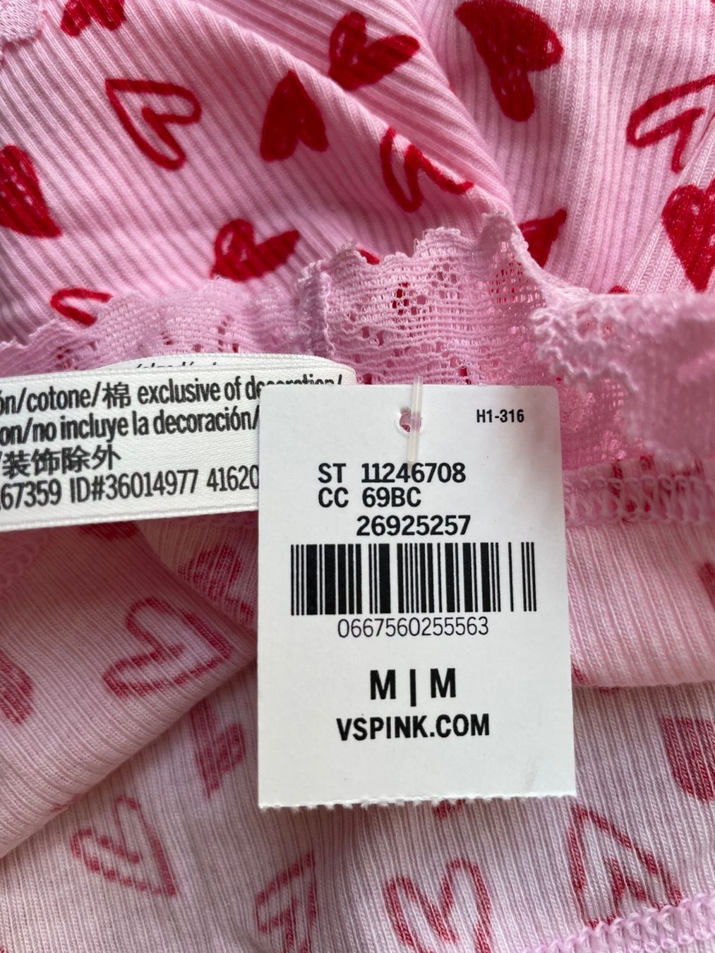 Victoria’s Secret PINK Cotton Lace Trim Cheeky Panty M NEW (Neu und ...