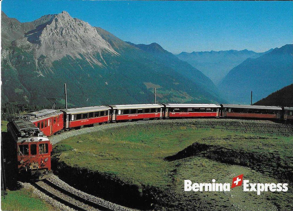Der Bernina-Express der Rhätischen Bahn auf der Alp Grüm | Kaufen auf Ricardo