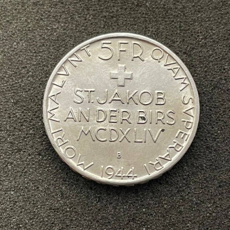 5 Franken Silber 1944 St. Jakob (Gebraucht) in Reitnau für CHF 11 – mit Lieferung auf Ricardo kaufen