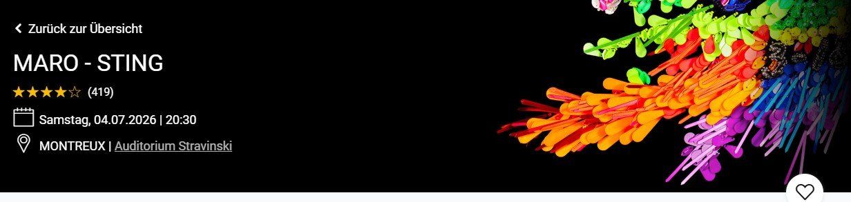 Tickets Montreux Jazz Festival Sting / MARO 04.07.2026 (Neu (gemäss ...