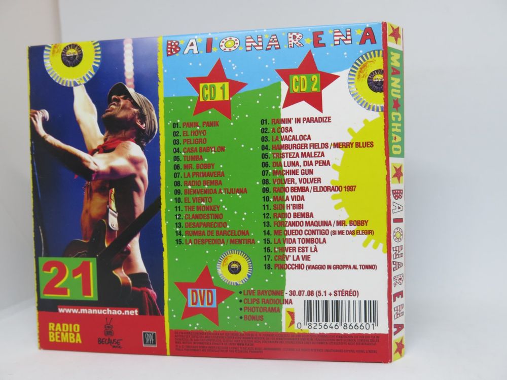 2 CD + DVD: Manu Chao, Radio Bemba – Baionarena (Gebraucht) in für CHF ...