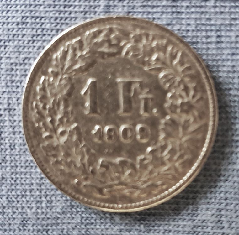 1 Franken 1909 uralte sehr rare Silbermünze ab nur 1 Fr !!! (Gebraucht) in Camignolo für CHF 1.9 ...