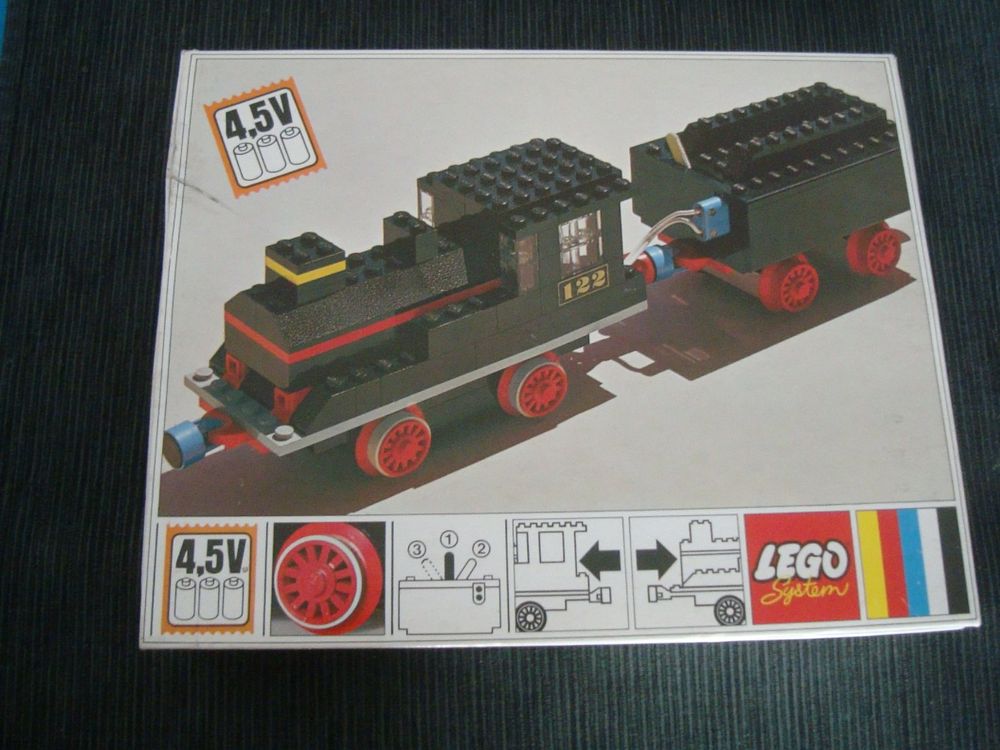 LEGO Eisenbahn 122 - Lok und Tender - 4,5V 60er Jahre OVP (Neu (gemäss ...
