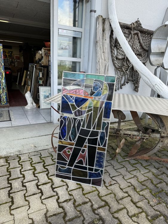 Glaskunst Heinrich Stäubli 122 x 55 cm Fische Qual. verbleit (Gebraucht) in Frasnacht für CHF ...