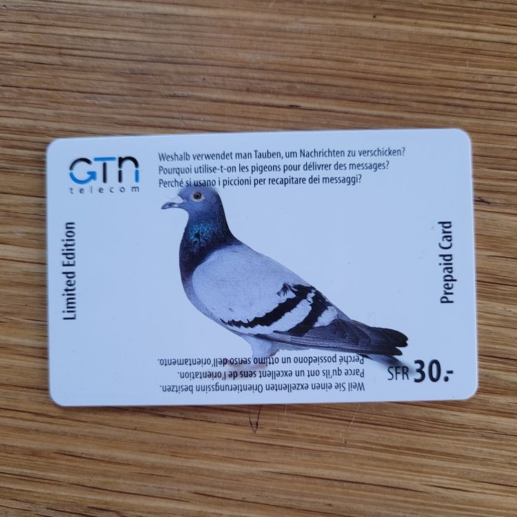 Carte Téléphonique GTN Télécom (Gebraucht) in Biel/Bienne für CHF 1 ...