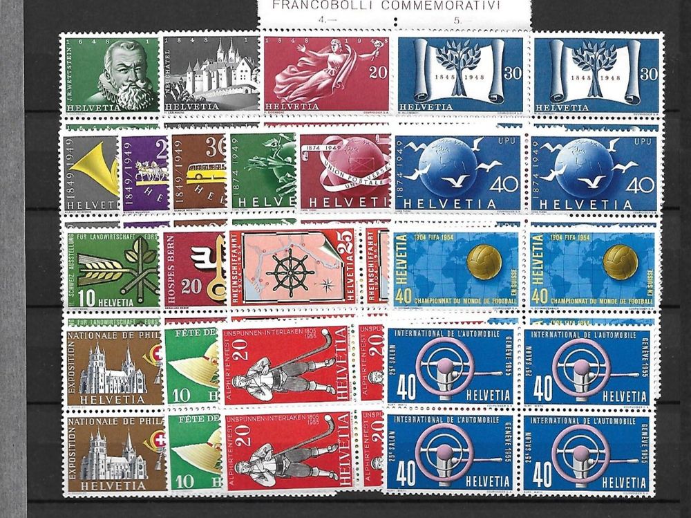 Freim ** Viererbl,Restlot 1948 - 1955 Kat: CHF 132.- (Neu (gemäss Beschreibung)) in Basel für ...