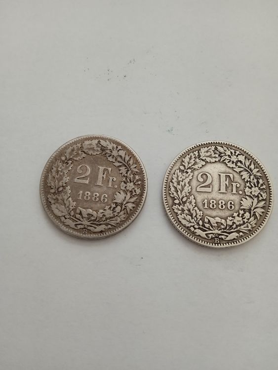 Zwei Franken zwei mal 1886 (Gebraucht) in Höri für CHF 12 – mit Lieferung auf Ricardo kaufen