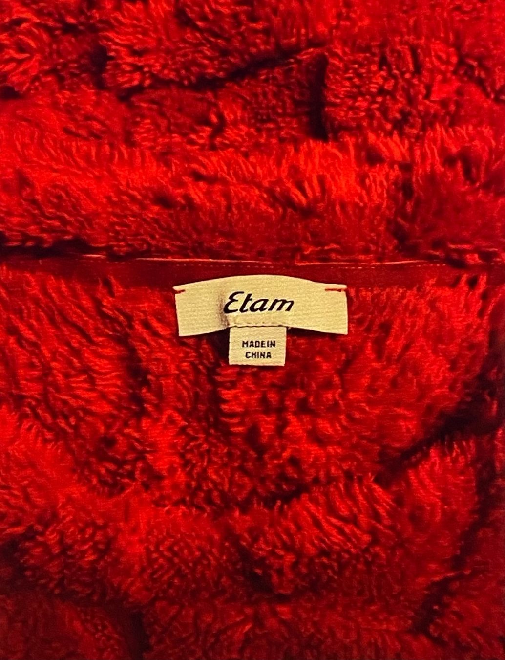 Pull rouge cœurs ETAM en polaire t. XL (Neuf (Voir description)) à ...